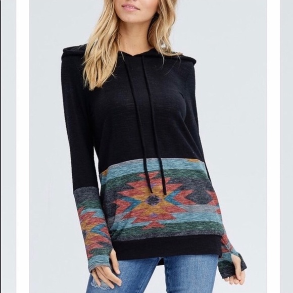 7th Ray | Tops | 7th Ray Aztec Print Hoodie | Poshmark